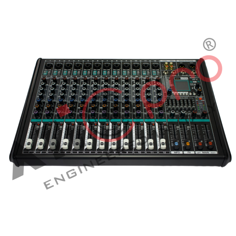 12 Channel Live Mixer With 2 Aux Model AT12 - Audio Mixers