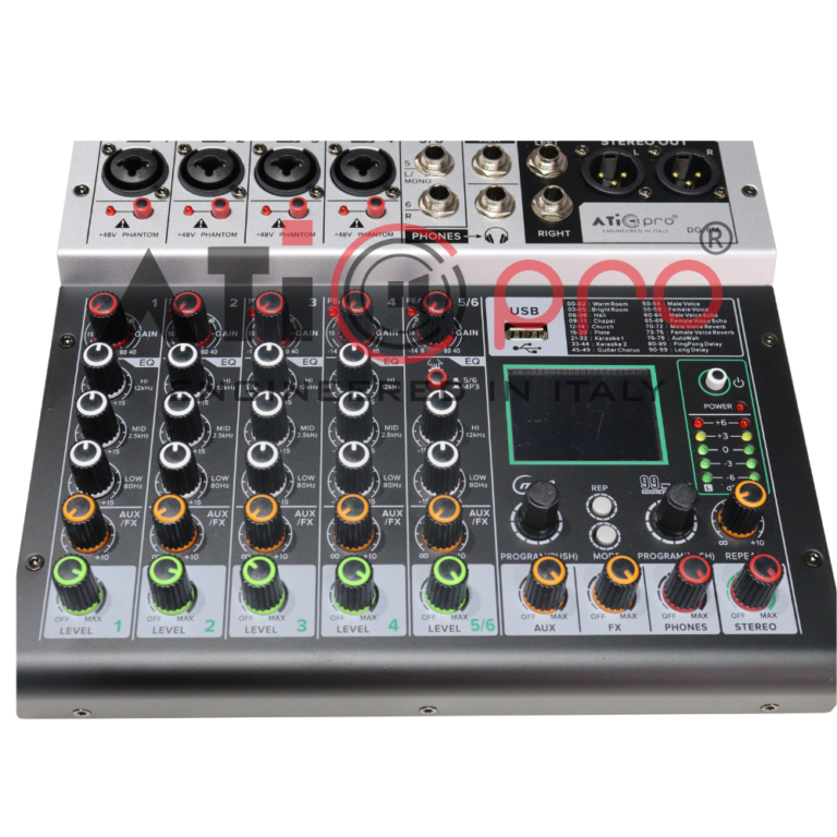 12 Channel Mixer With 2 Aux Model AT12 - Audio Mixers