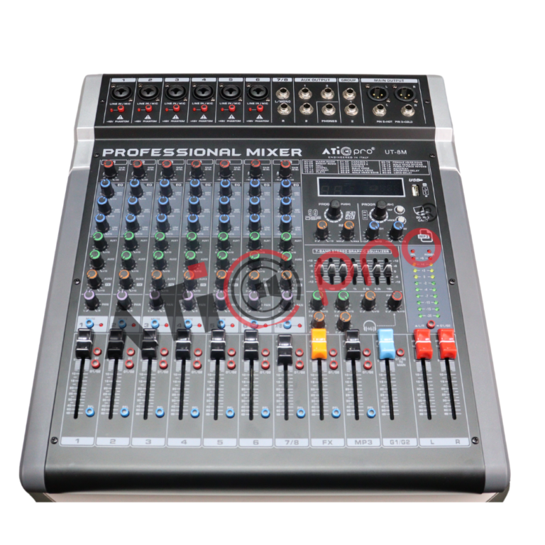 12 Channel Live Mixer With 2 Aux Model AT12 - Audio Mixers