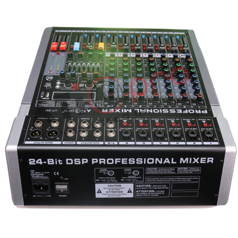 8 Channel Live Mixer With 2AUX + 2GROUP Model UT 8 - Audio Mixers